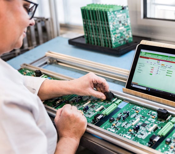 Conventional THT PCB assembly